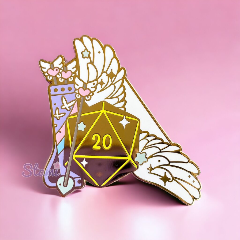 Cute Rogue D20 Pin - Stami Studios