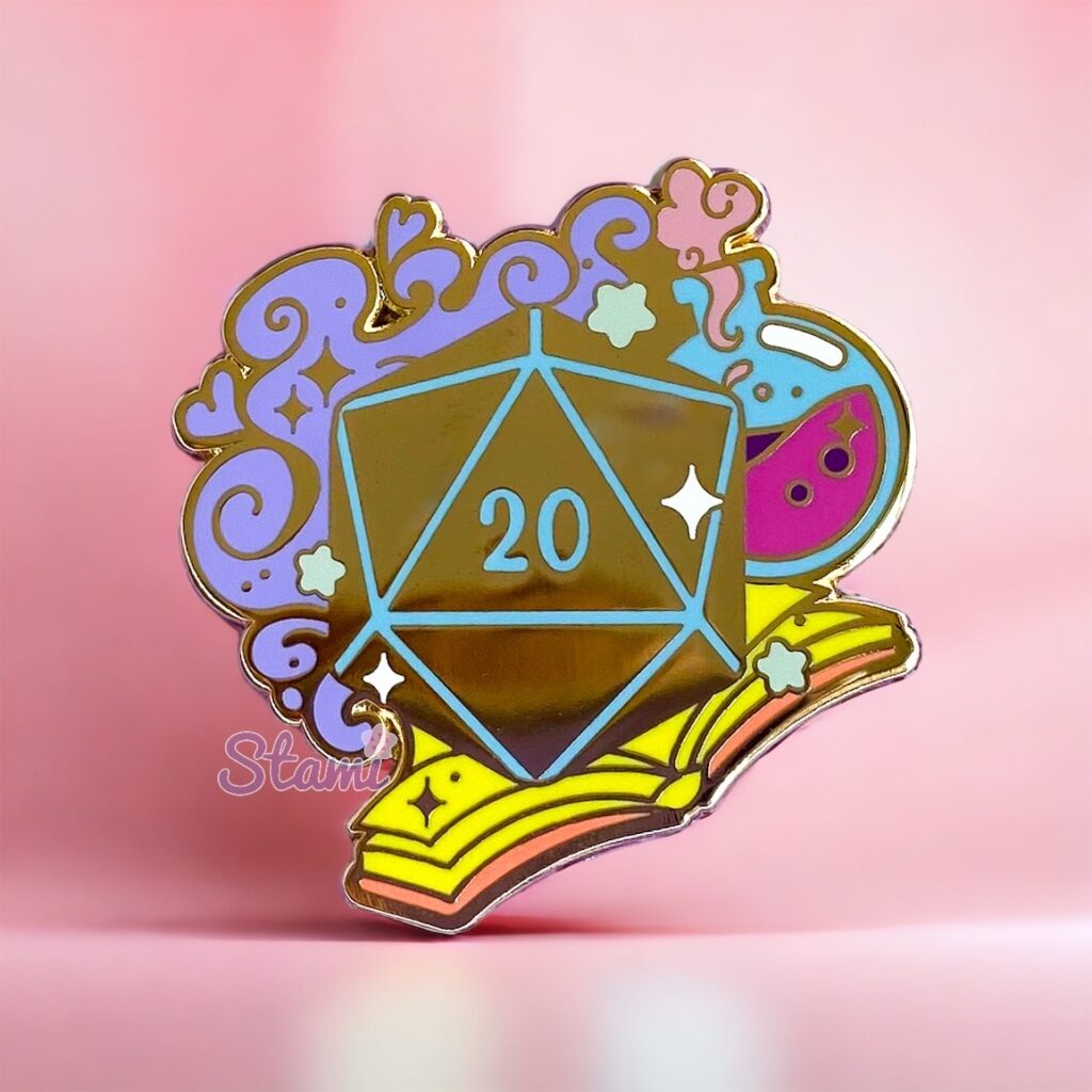Cute Rogue D20 Pin - Stami Studios