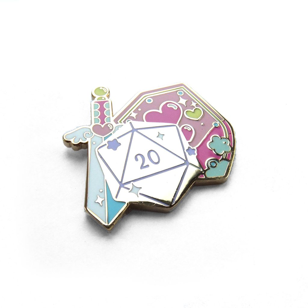 Cute Paladin D20 Pin - Stami Studios