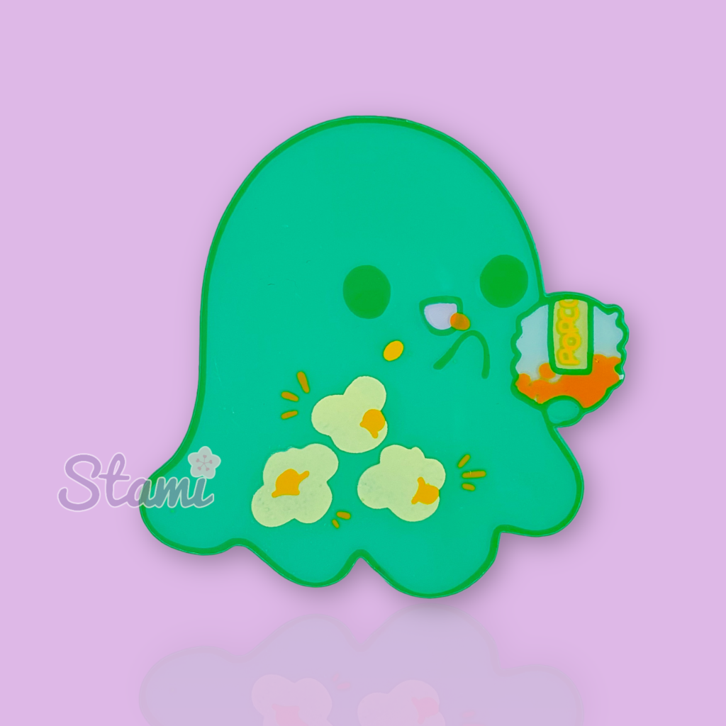 Bubble Tea Greedy Ghost Pin - Stami Studios
