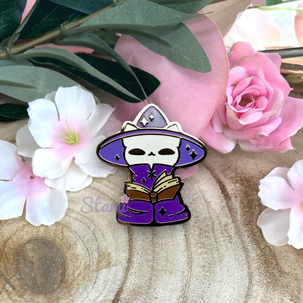 Wizard Cat RPG Companion Pin - Stami Studios