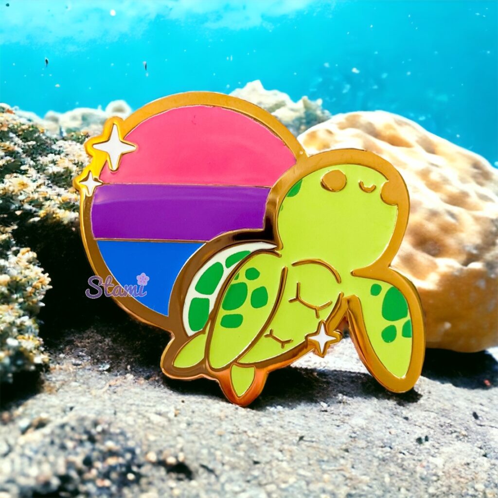 Bi Turtle Pin - Stami Studios