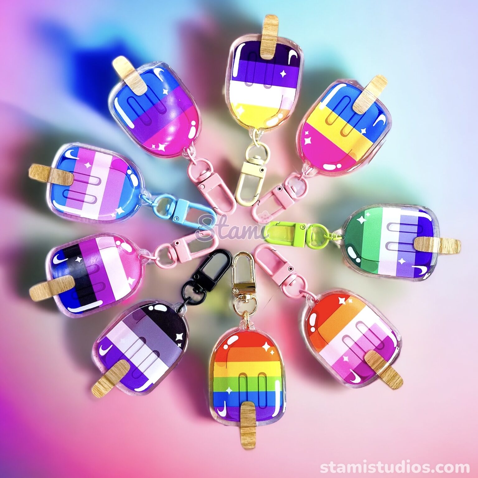 Lesbian Popsicle Keychain - Stami Studios