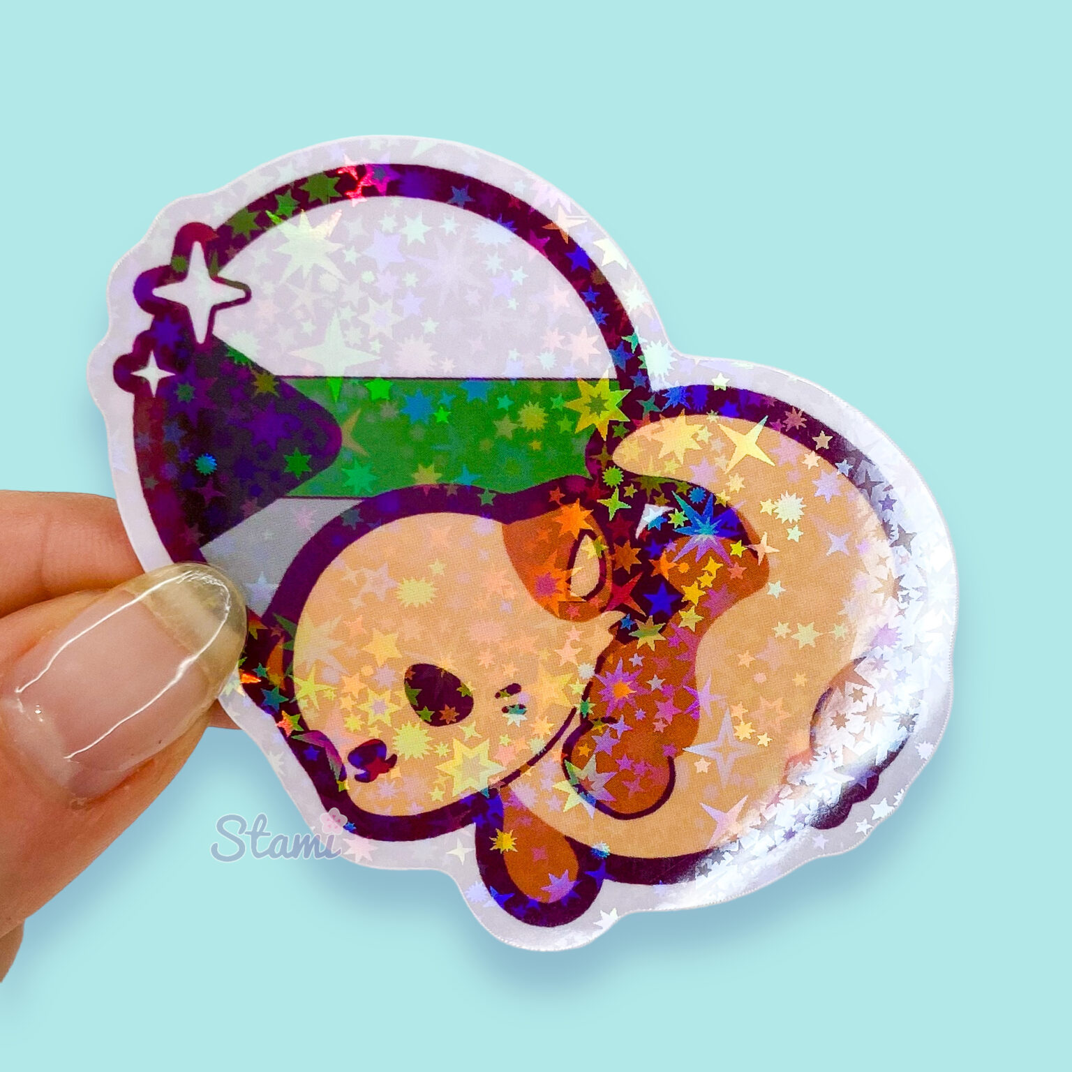 Demi Rom Otter Holo Sticker - Stami Studios