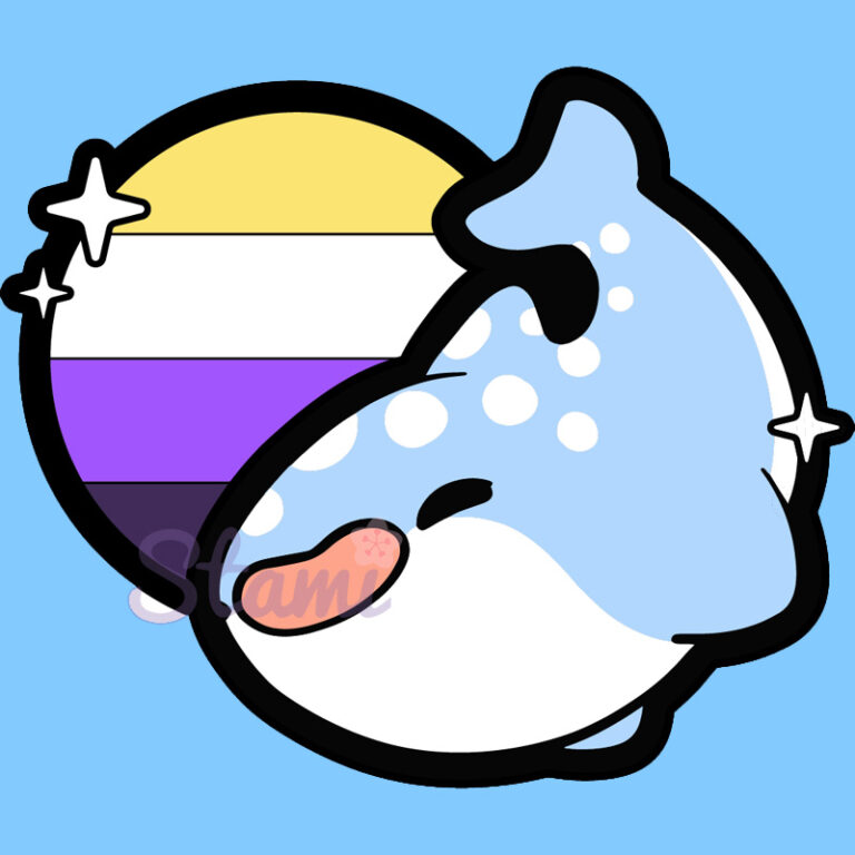 Non Binary Whale Pin - Stami Studios