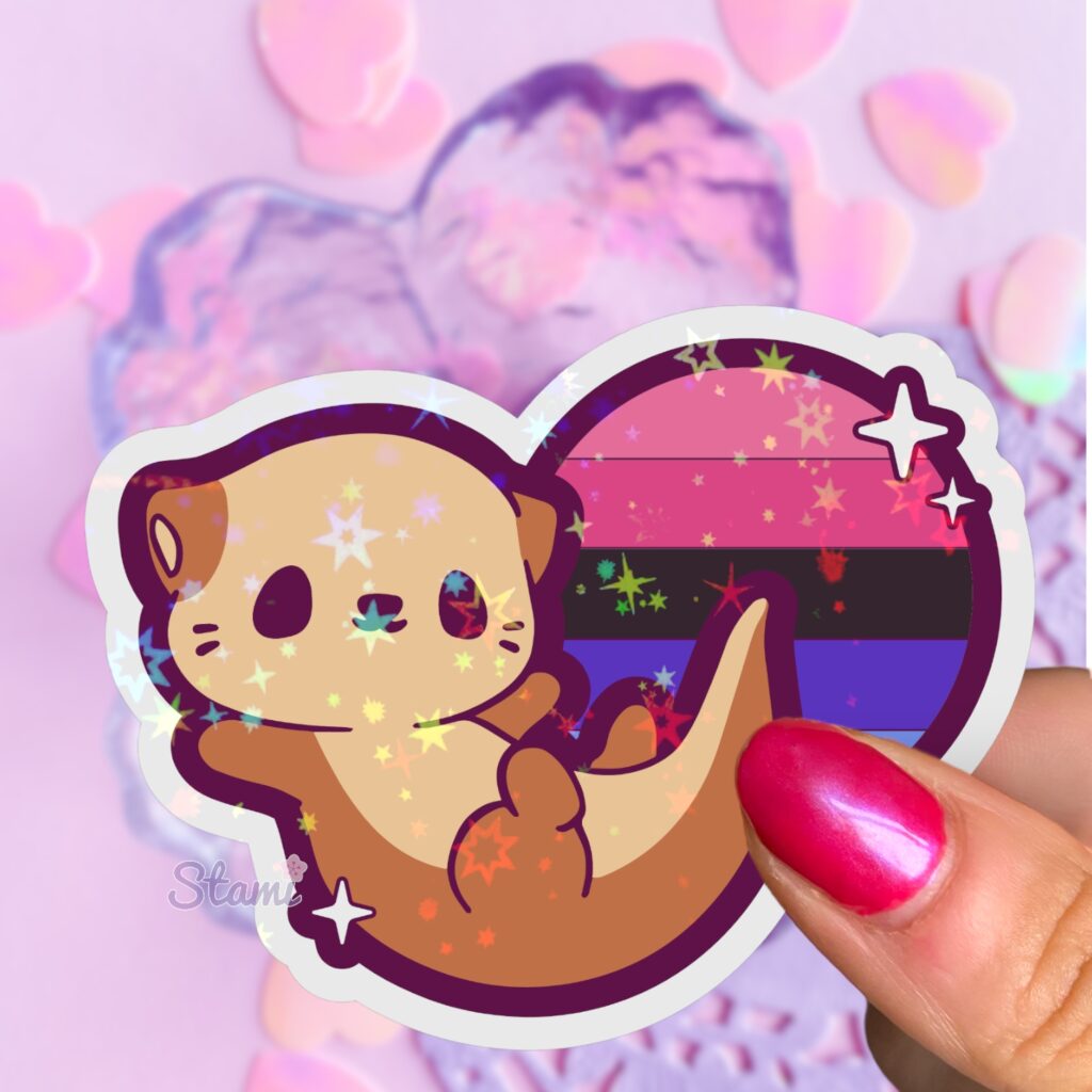 Polyam Otter Holo Sticker - Stami Studios