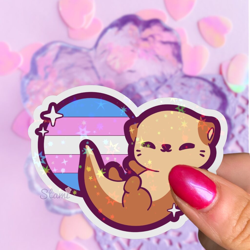 Abro Otter Holo Sticker - Stami Studios