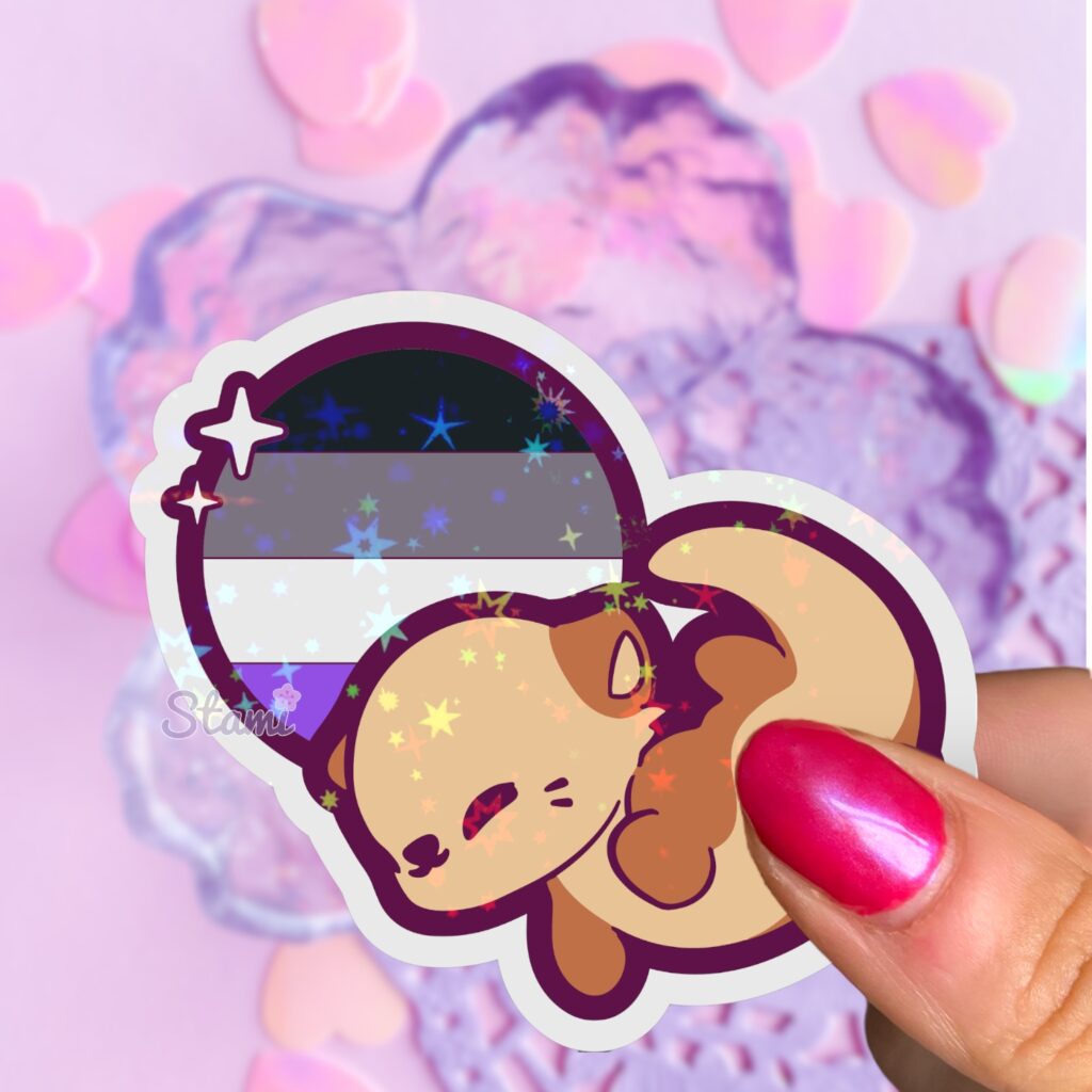 Poly Otter Holo Sticker - Stami Studios