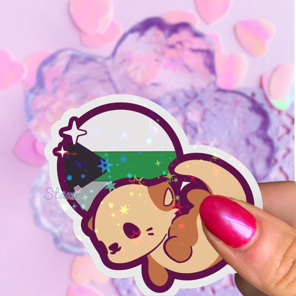 Poly Otter Holo Sticker - Stami Studios