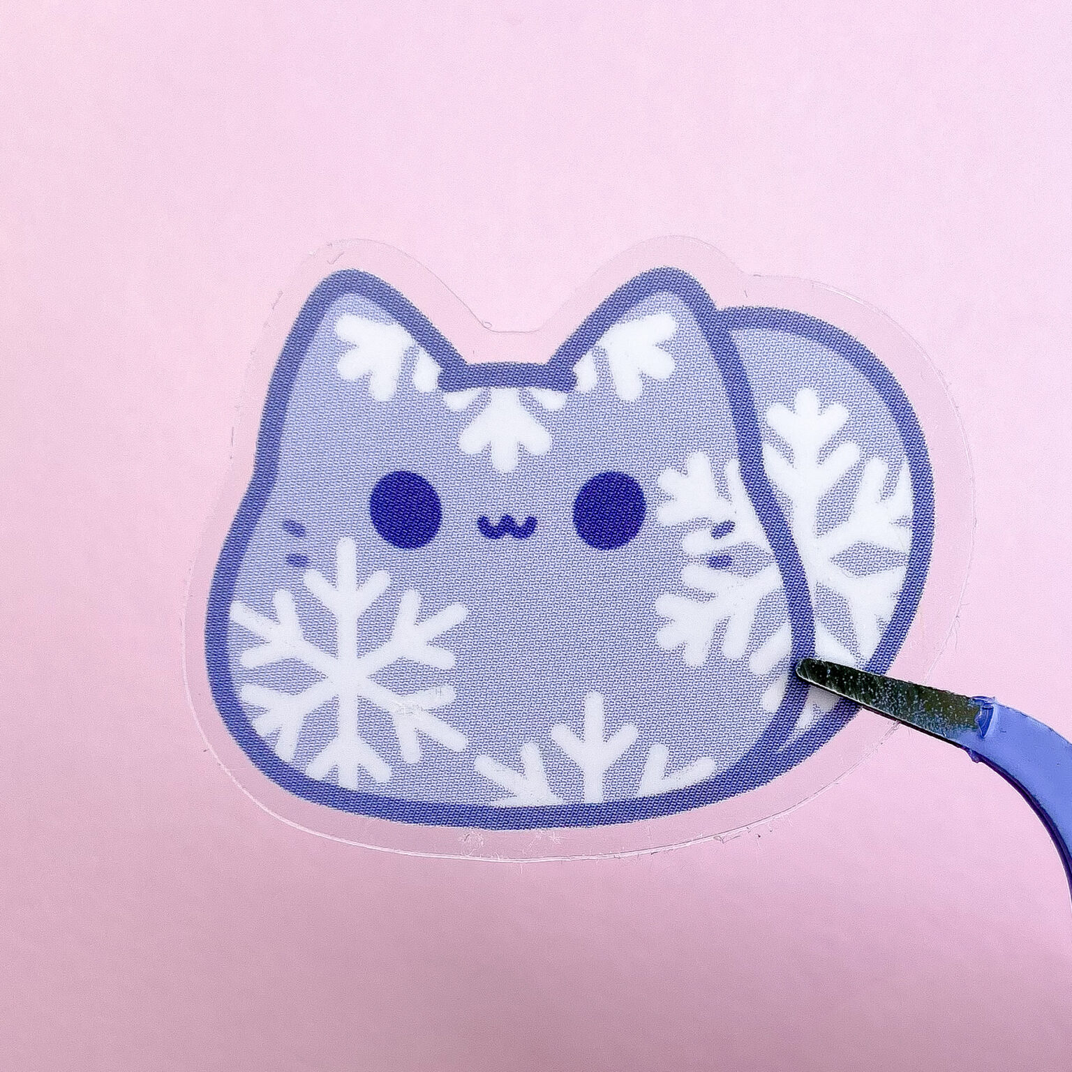 Snowflake Kitty Bean Sticker - Stami Studios