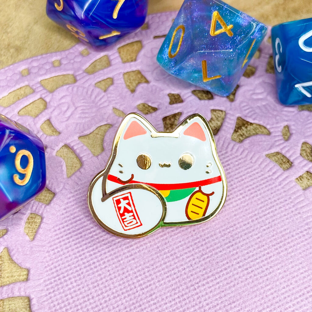 Lucky Kitty Bean Pin - Stami Studios