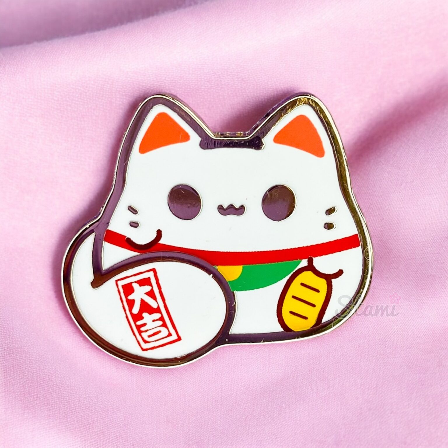 Lucky Kitty Bean Sticker - Stami Studios